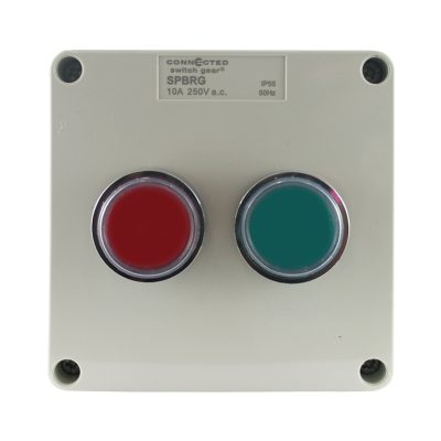 Push Button Control Box Red/Green 240V AC 3A IP55