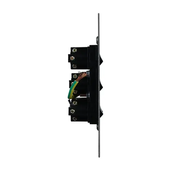 Stainless Steel Light Switch 5 Gang 10A 250V AC BLACK