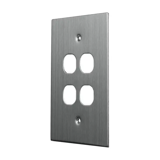 Stainless Steel Grid Plate 4 Gang | PLATINUM Series