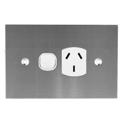 Stainless Steel GPO Single 10A 250V AC | PLATINUM Series