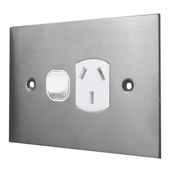 Stainless Steel GPO Single 10A 250V AC | PLATINUM Series