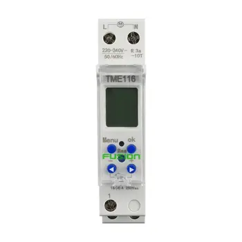 7 Day Electronic Timer 24 Hour 1 Pole DIN Rail Mount