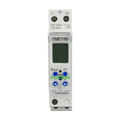 7 Day Electronic Timer 24 Hour 1 Pole DIN Rail Mount