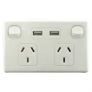 Double Power Point with USB | USB-POD10 | Connected Switchgear