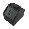Single Weatherproof GPO Half Size 15A 250V AC IP53 BLACK